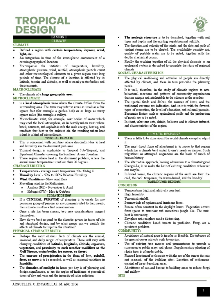 Tropical Design Reviewer | PDF | Green Building | Climate