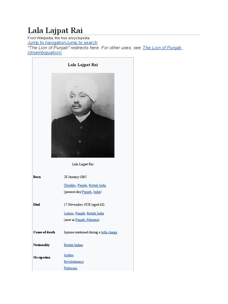 Lala Lajpat Rai | PDF