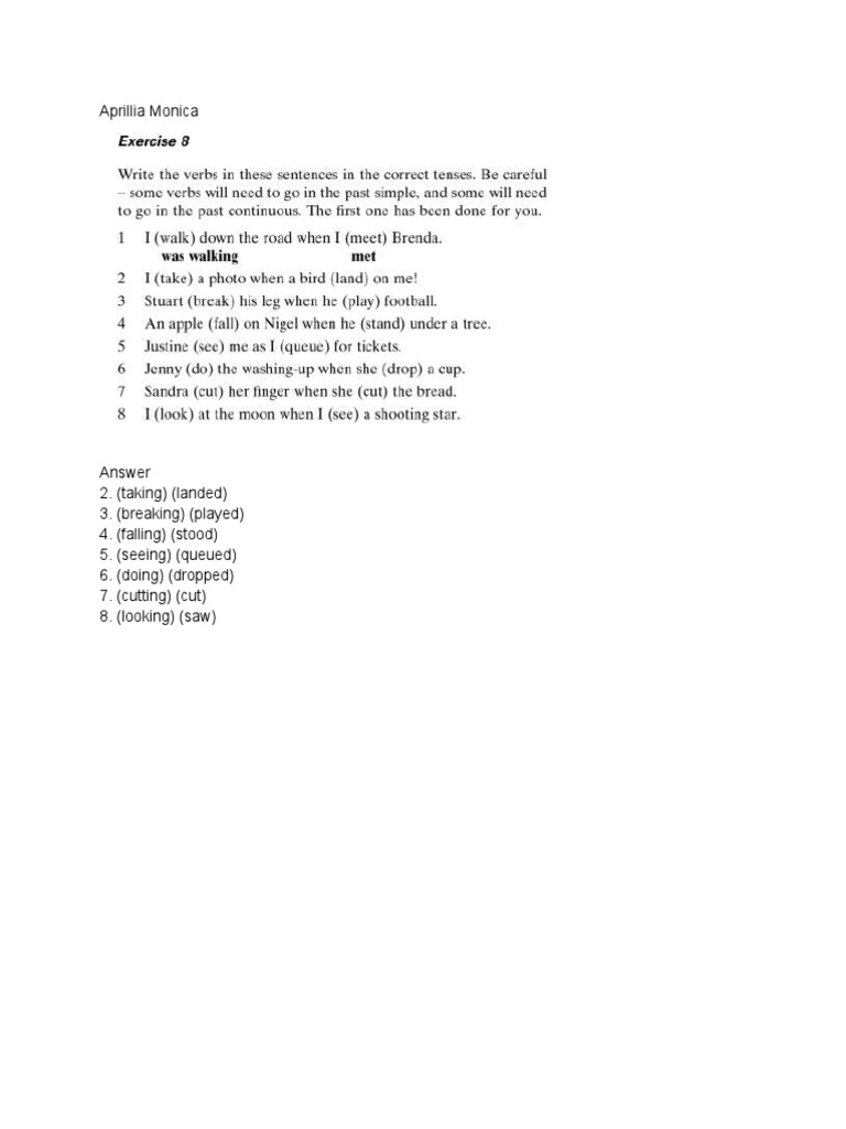 Exercise 8 & Writing | PDF