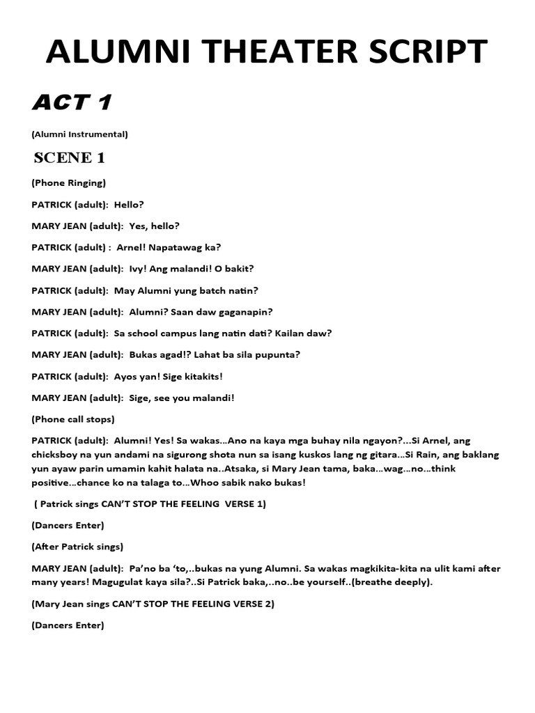 Alumni Theater Script | PDF