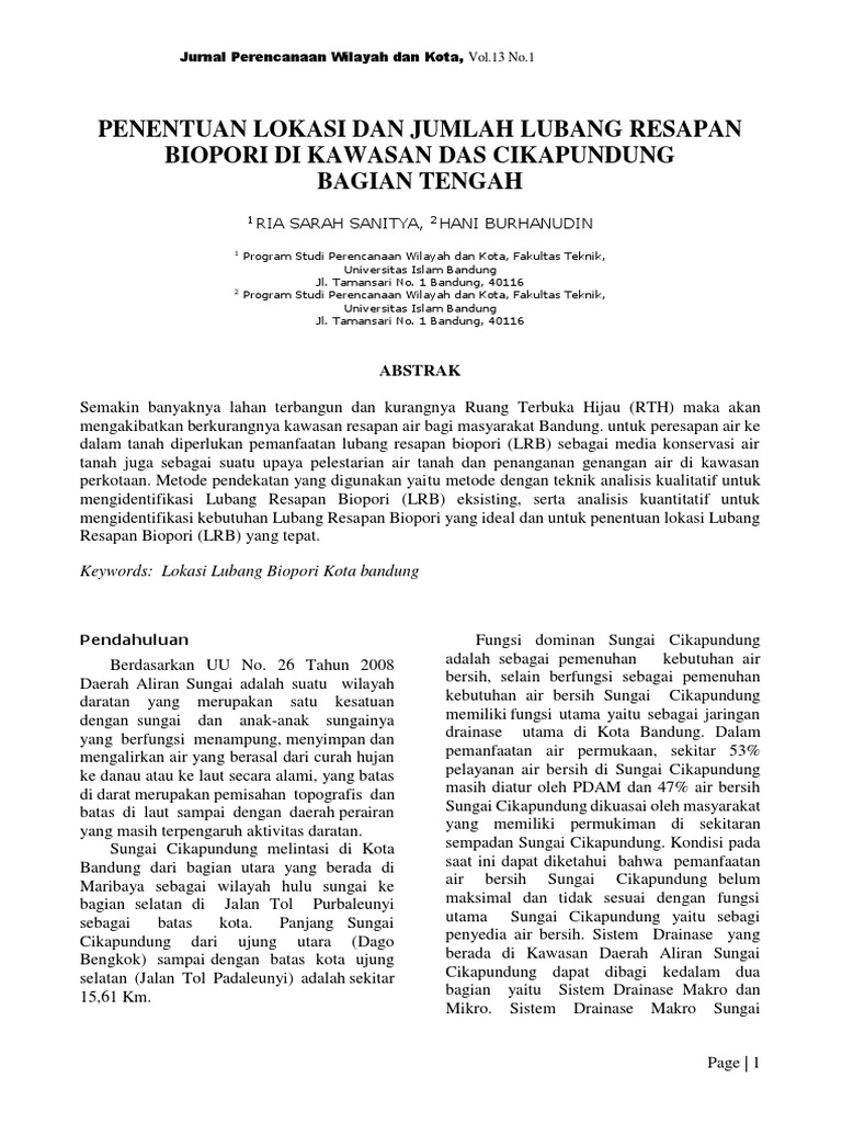 ID Penentuan Lokasi Dan Jumlah Lubang Resap | PDF