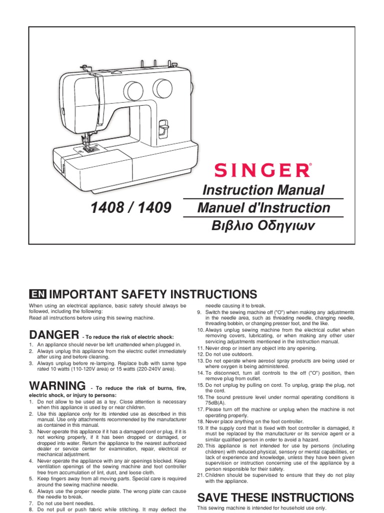 Notice Machine À Coudre | PDF | Sewing Machine | Ac Power Plugs And Sockets