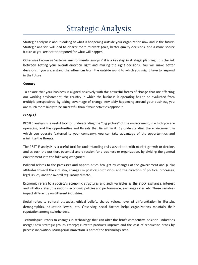 External Analysis | Strategic Management | Marketing Strategy