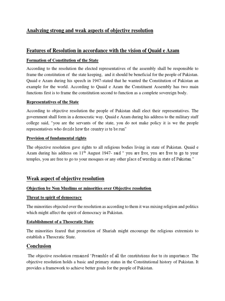 Analysis of Objective Resolution | PDF