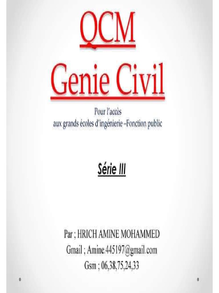 QCM Génie Civile | PDF