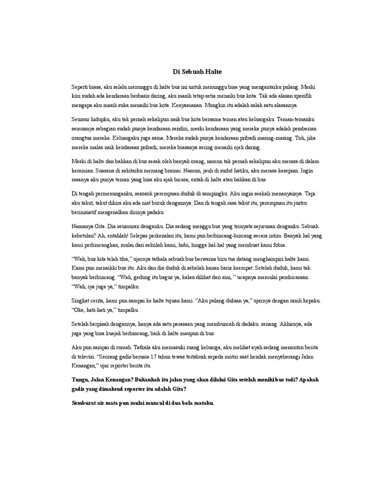 Cerpen 5 Lembar | PDF