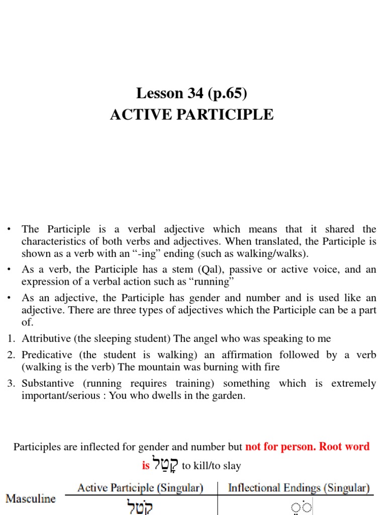 Active and Passive Participle | PDF | Verb | Adjective
