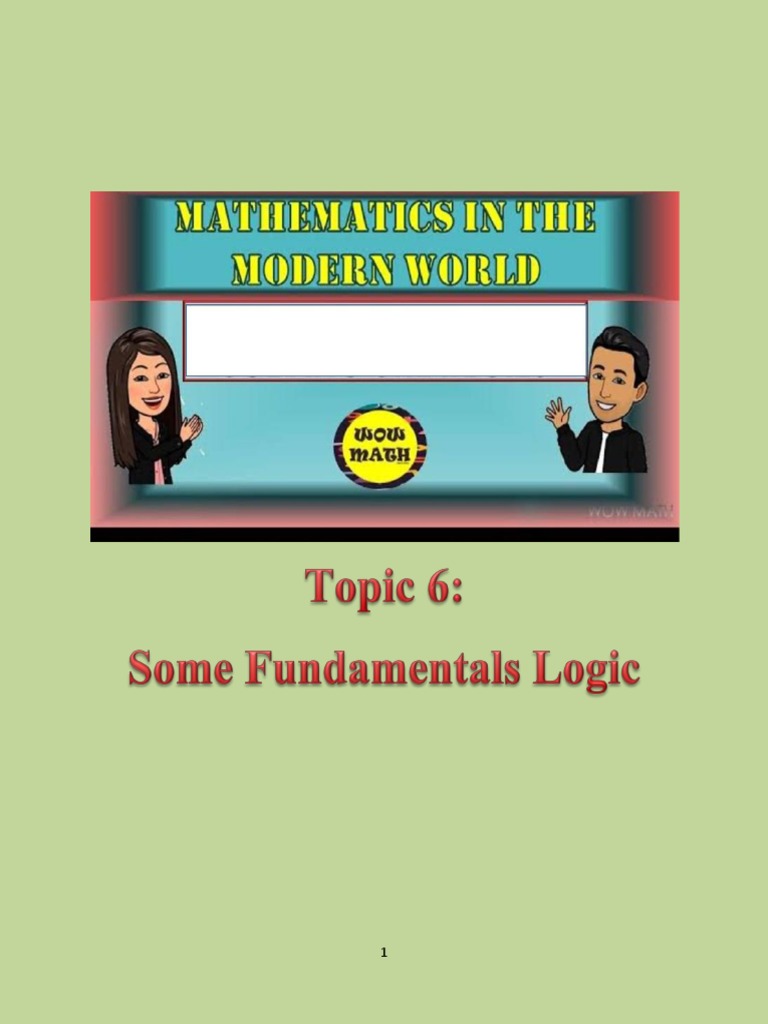 BSEd SCIE Topic 6 Some Fundamentals of Logic 1 | PDF