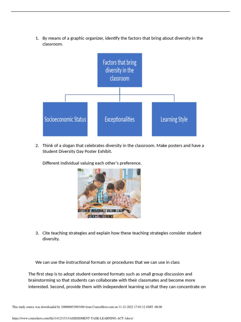 Assessment Task Learning Act 1 | PDF