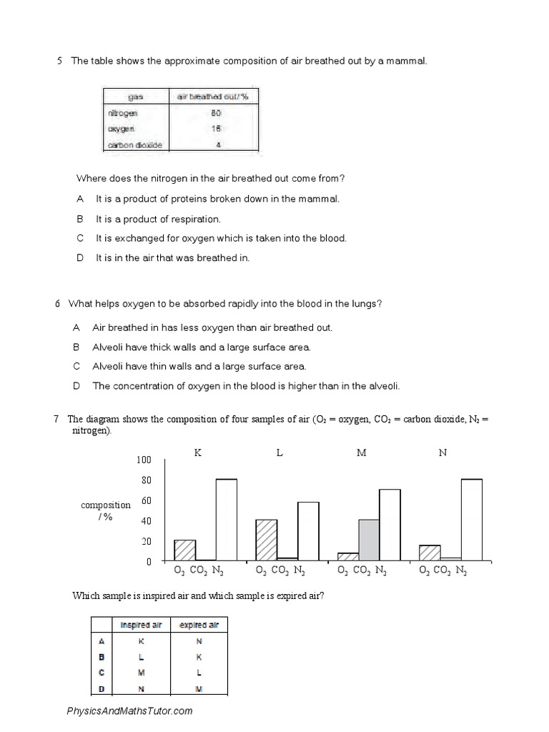 Analysis of Respiratory System Passage with Multiple Choice Questions ...