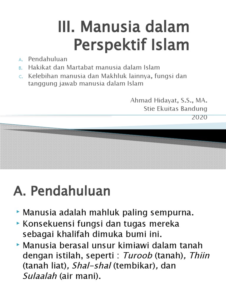 III Manusia Dalam Perspektif Islam | PDF | Ilmu Sosial | Filsafat