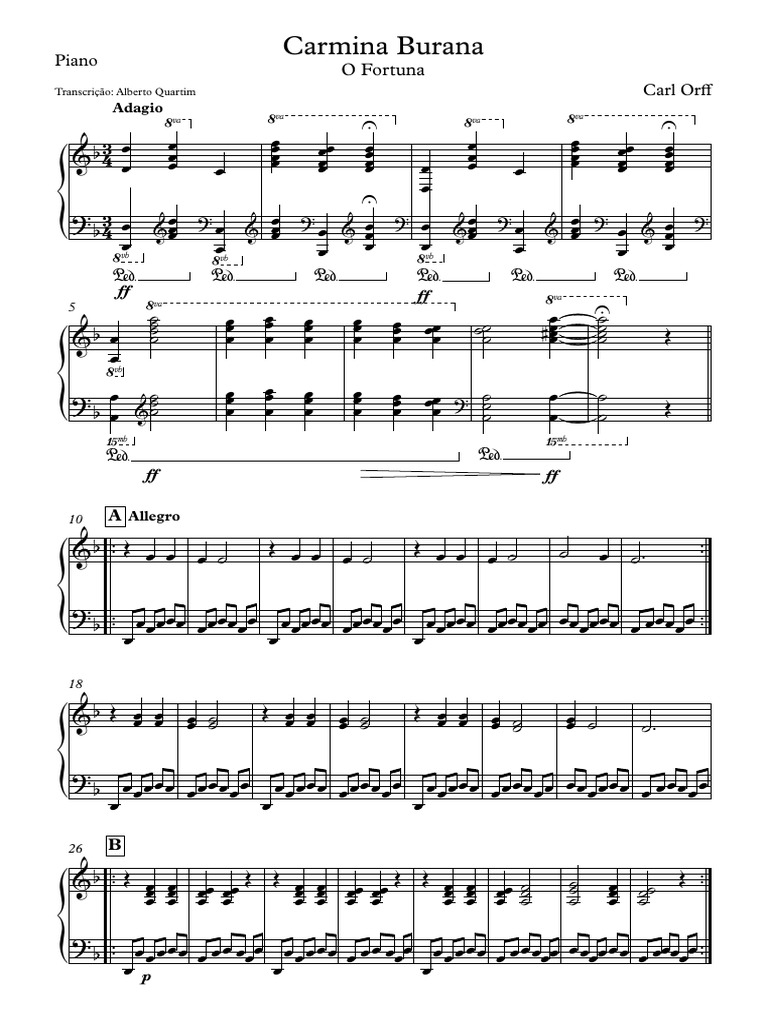 O FORTUNA Grade - Partes | PDF | Formes musicales | Compositions
