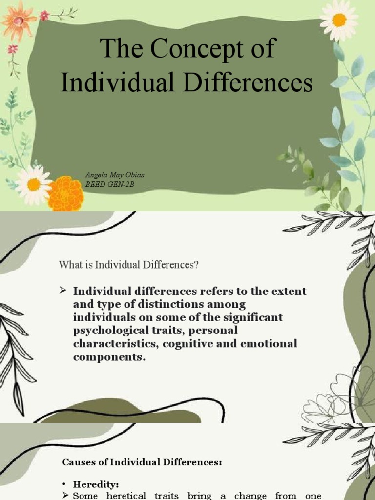 Concept of Individual Differences | PDF | Psychology | Emotions