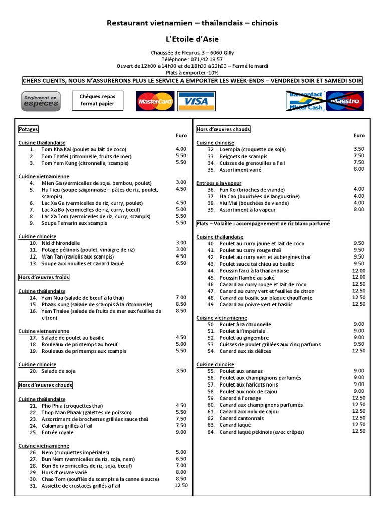 Carte Des Plats | PDF