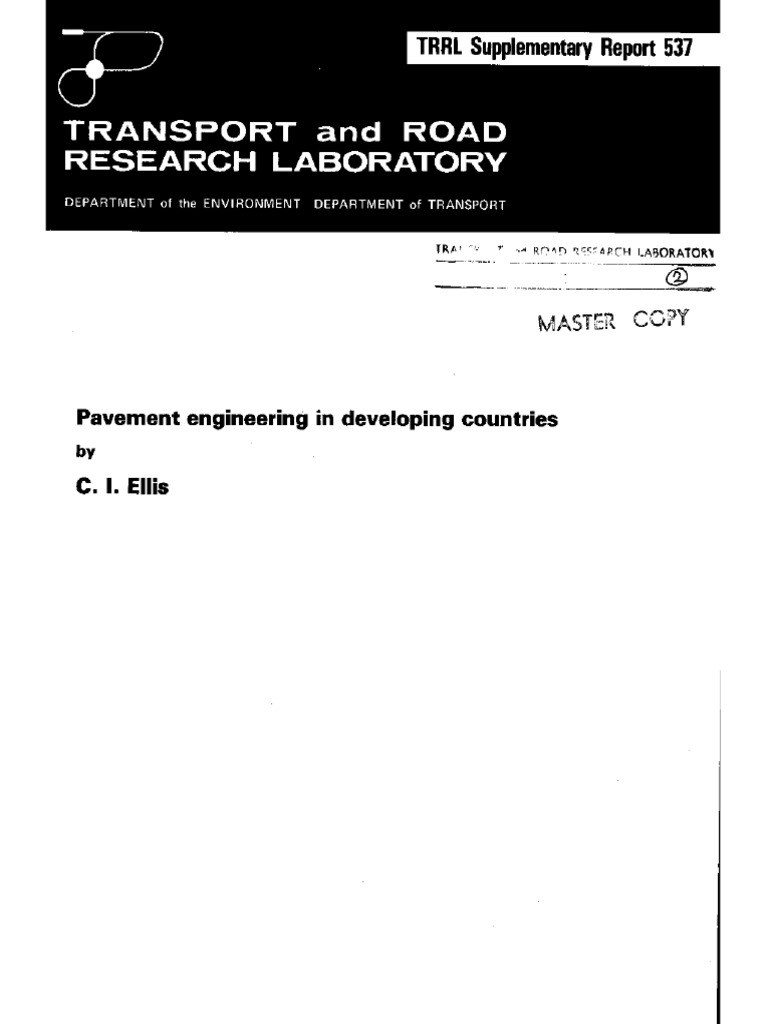 Pavement Engineering in Developing Countries TRL PDF | PDF