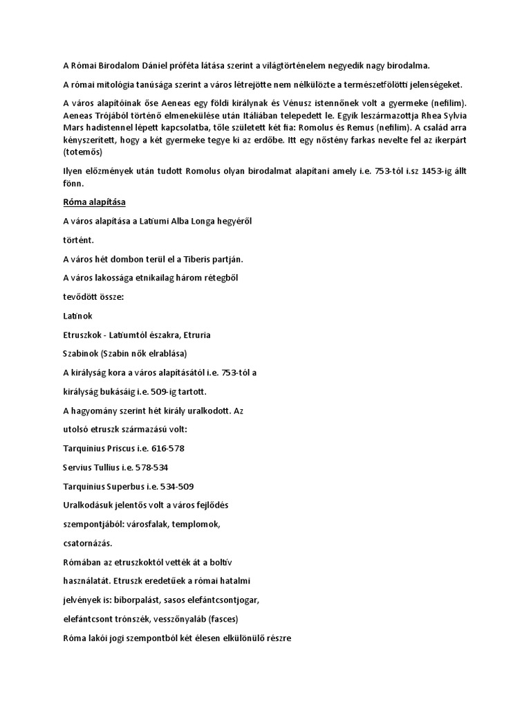 A Római Birodalom Tanulás | PDF