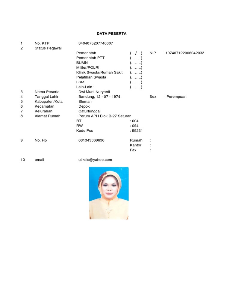 Baru Data Peserta DR - Dwi Murti Nuryanti | PDF