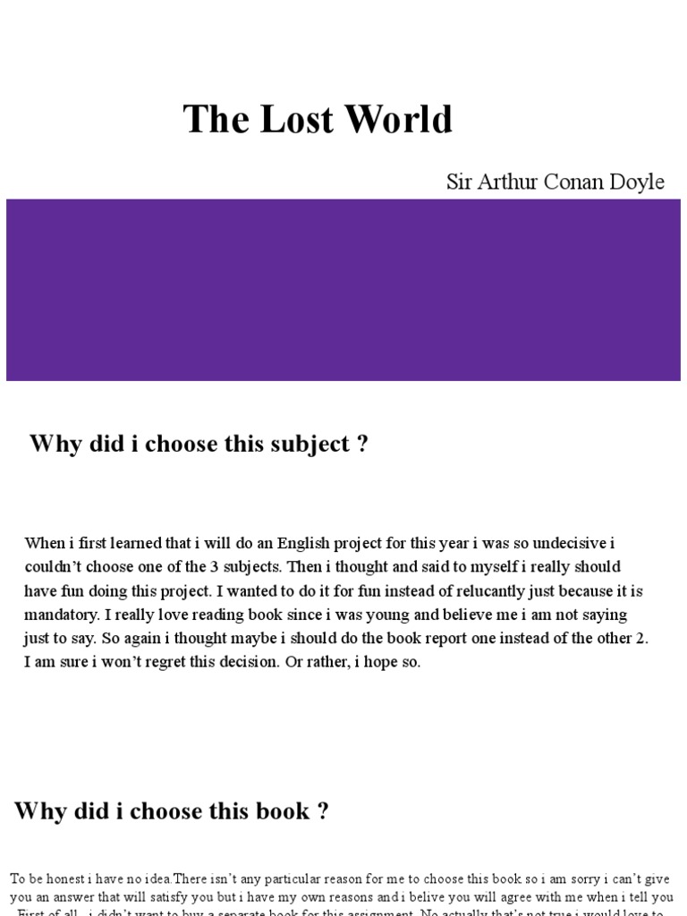 The Lost World | PDF | Arthur Conan Doyle | Sherlock Holmes