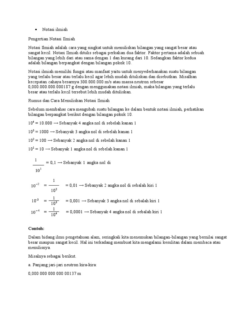 Panduan Notasi Ilmiah | PDF | Sains & Matematika