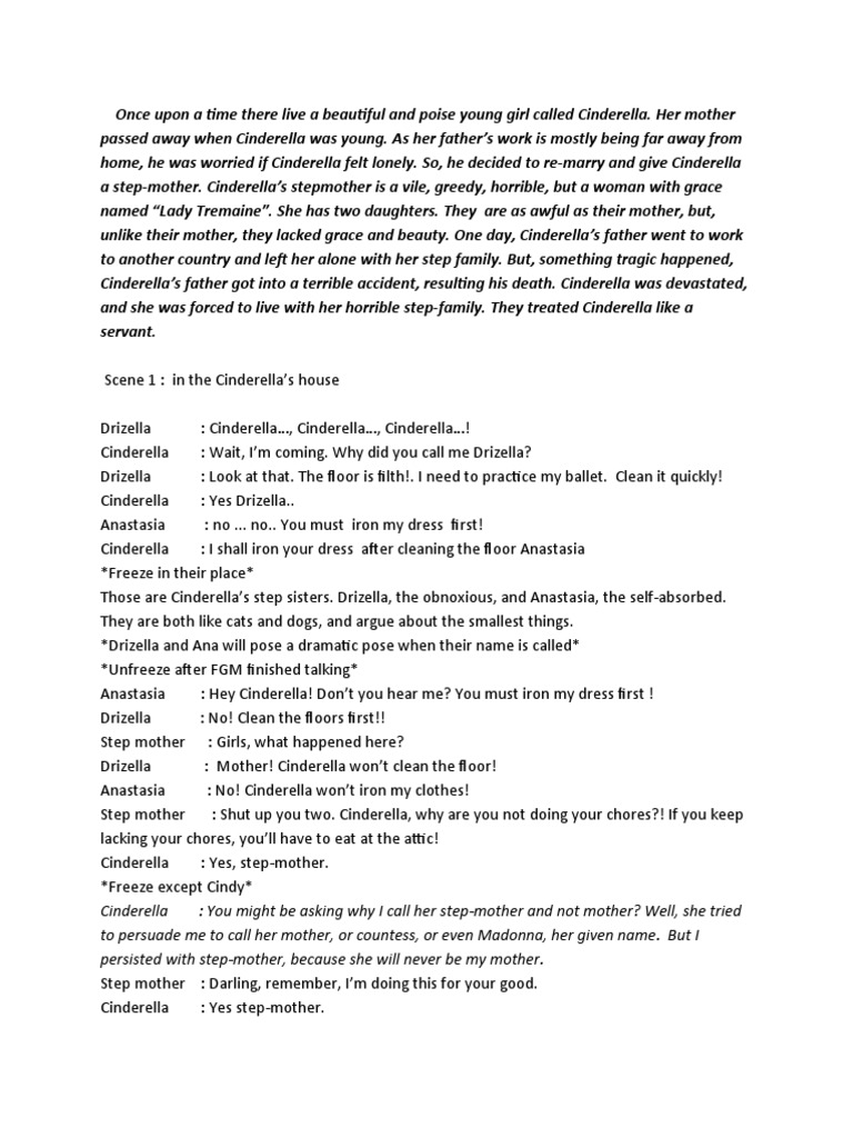 Cinderella Drama Script | PDF