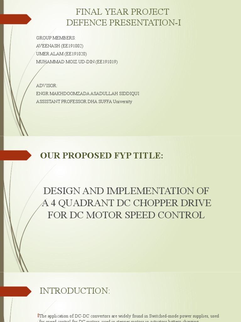 Four Quadrant DC Chopper Drive Design | PDF | Electric Motor | Computer ...
