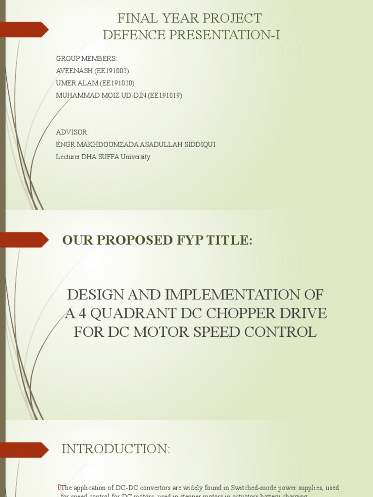 DC Chopper For Speed Control PPT Final | PDF | Electric Motor ...