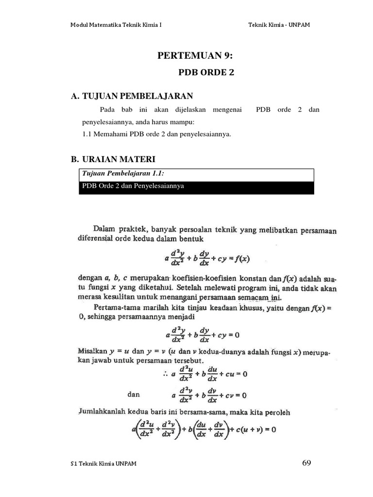 Pertemuan Ke-9 - PDB Orde 2 | PDF | Teknologi & Rekayasa