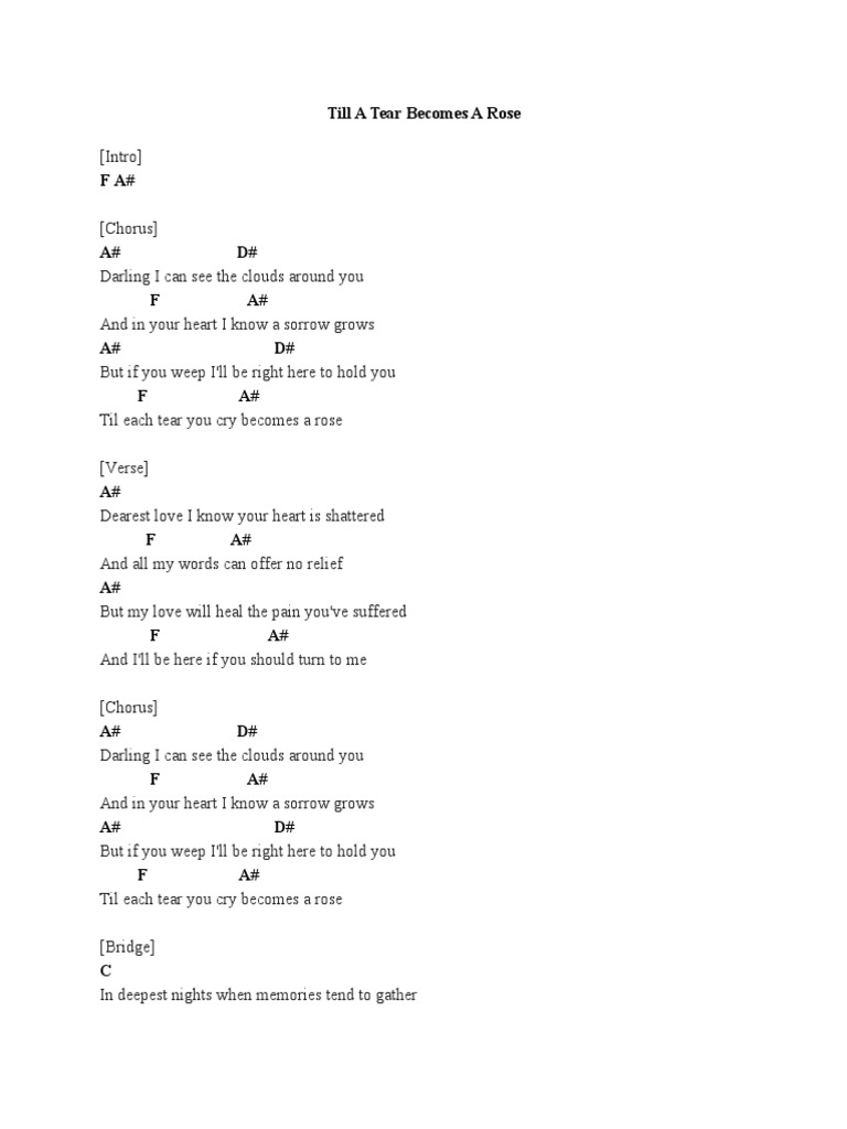 Till A Tear Becomes A Rose | PDF | Song Structure