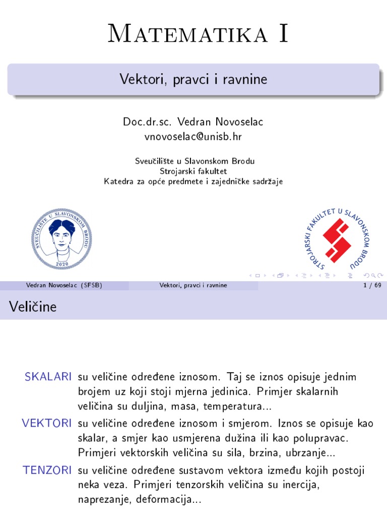 1 Vektori Pravci Ravnine Net | PDF