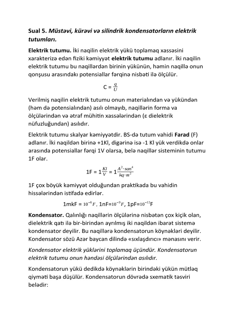 Fizik Sual 5 Cavabı | PDF