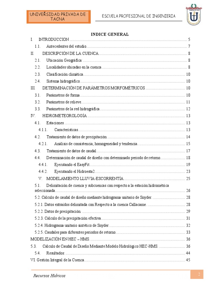 Estudio de La Cuenca Callaccame | PDF | Cuenca de drenaje | Agua