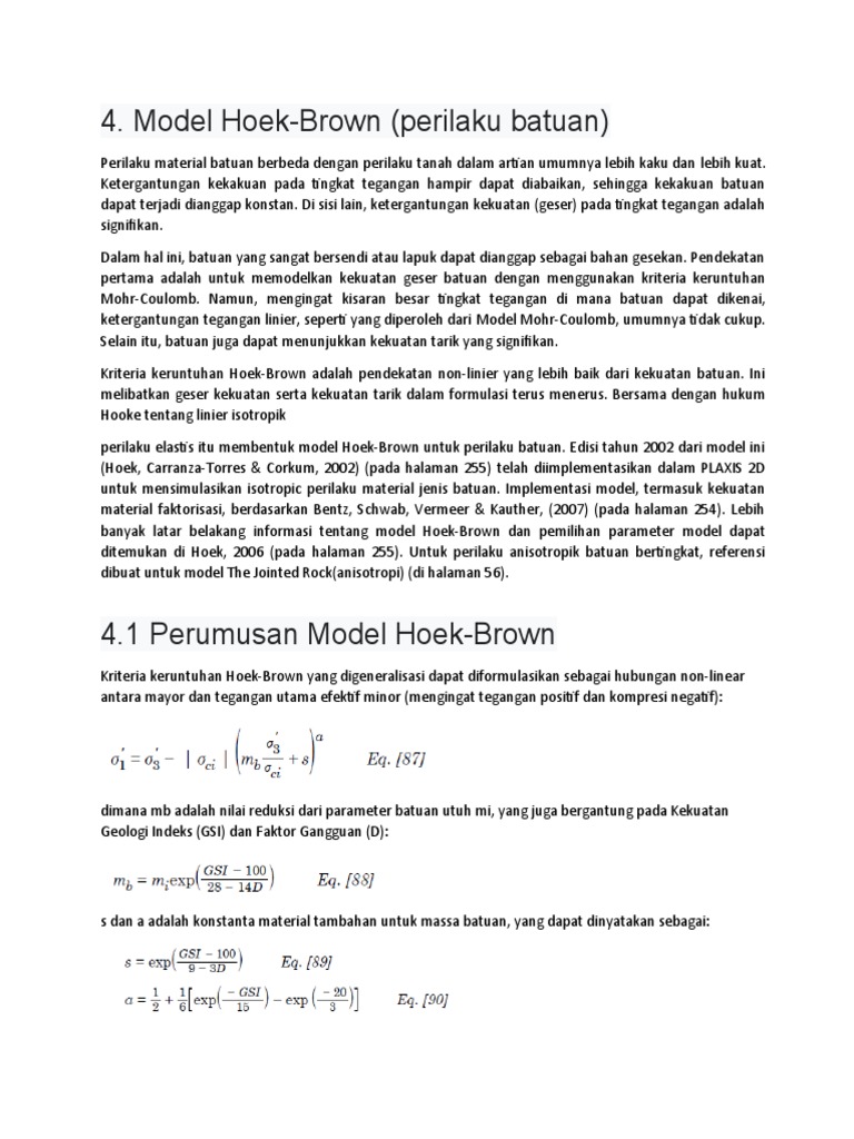 The Hoek-Brown Models | PDF