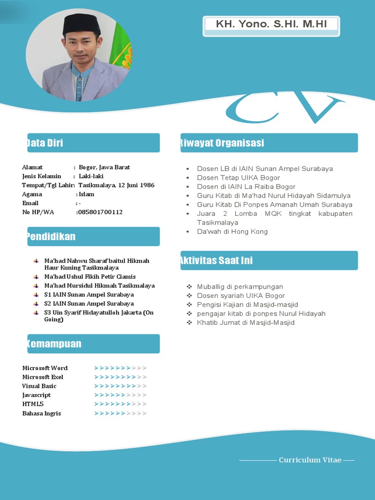 Contoh CV Dosen dan Pengajar Keren | PDF