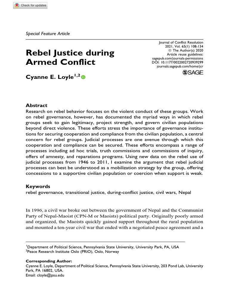 Rebel Justice During Armed Conflict | PDF | Rebellions | Unita