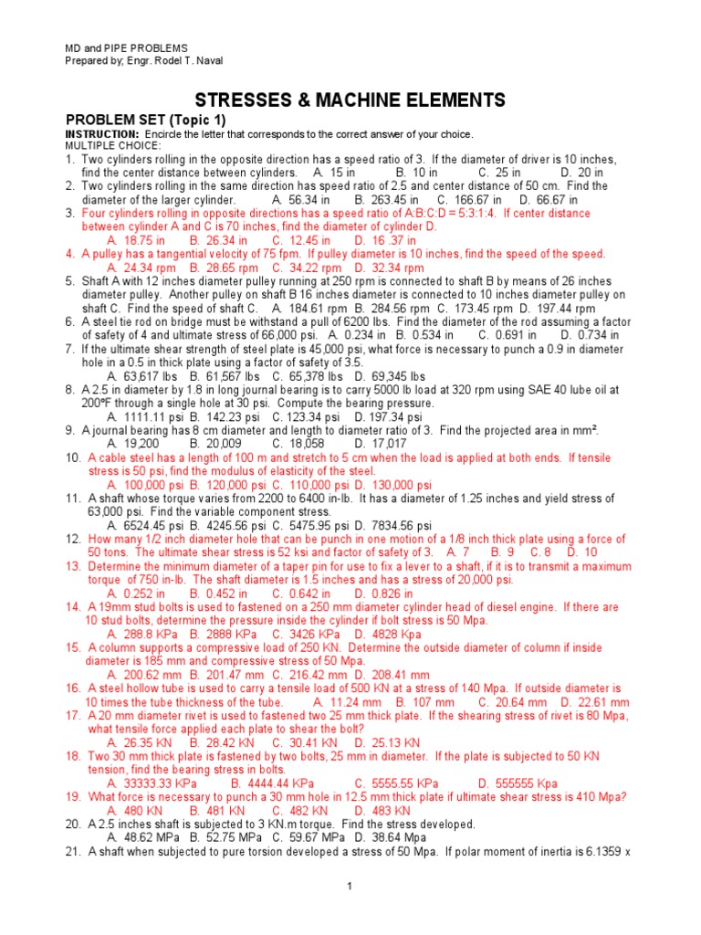 UNC Problem Set | PDF | Screw | Strength Of Materials