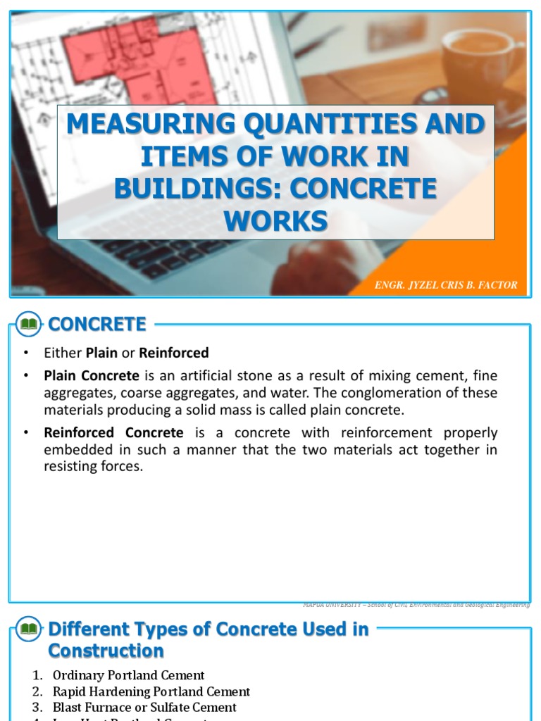 CE155 Quantity Take-Off - Concrete Works | PDF