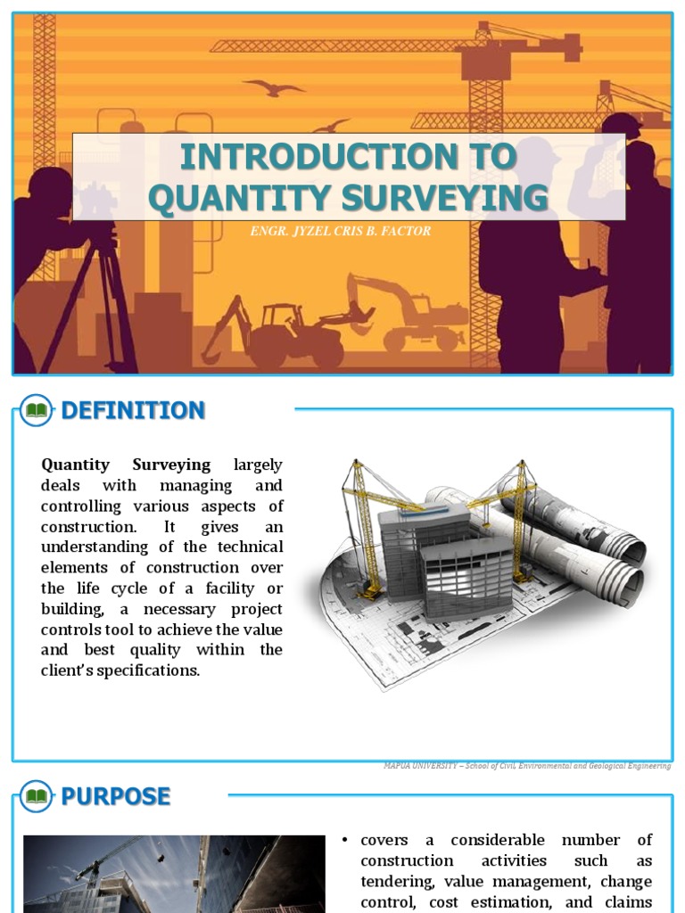 Introduction to Quantity Surveying | PDF | Engineering | Surveying