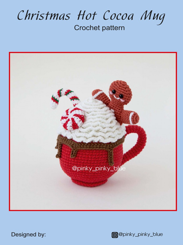 Crochet Christmas Hot Cocoa Mug | PDF | Crochet | Yarn