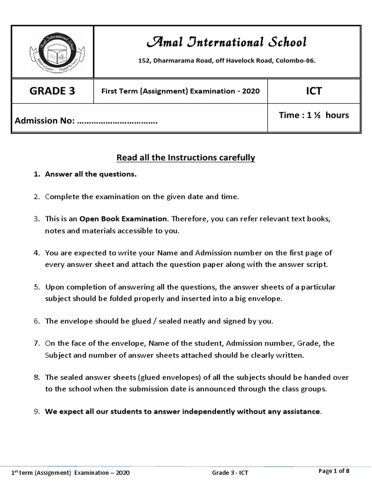 Grade 3 - ICT | PDF