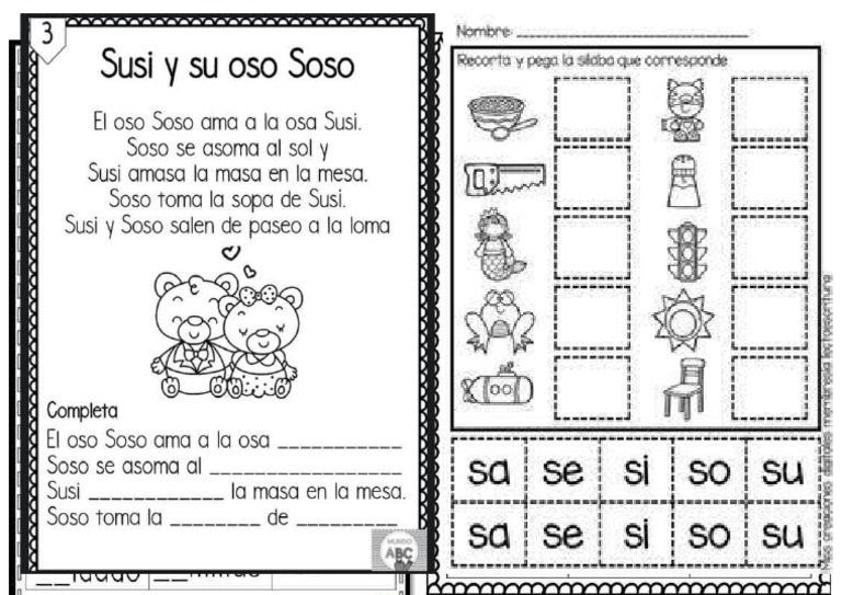 Silabas Sa Se Si So Su | PDF