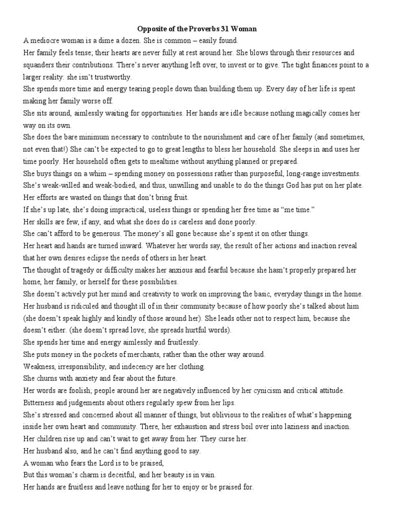 Proverbs 31 Bible Study | PDF