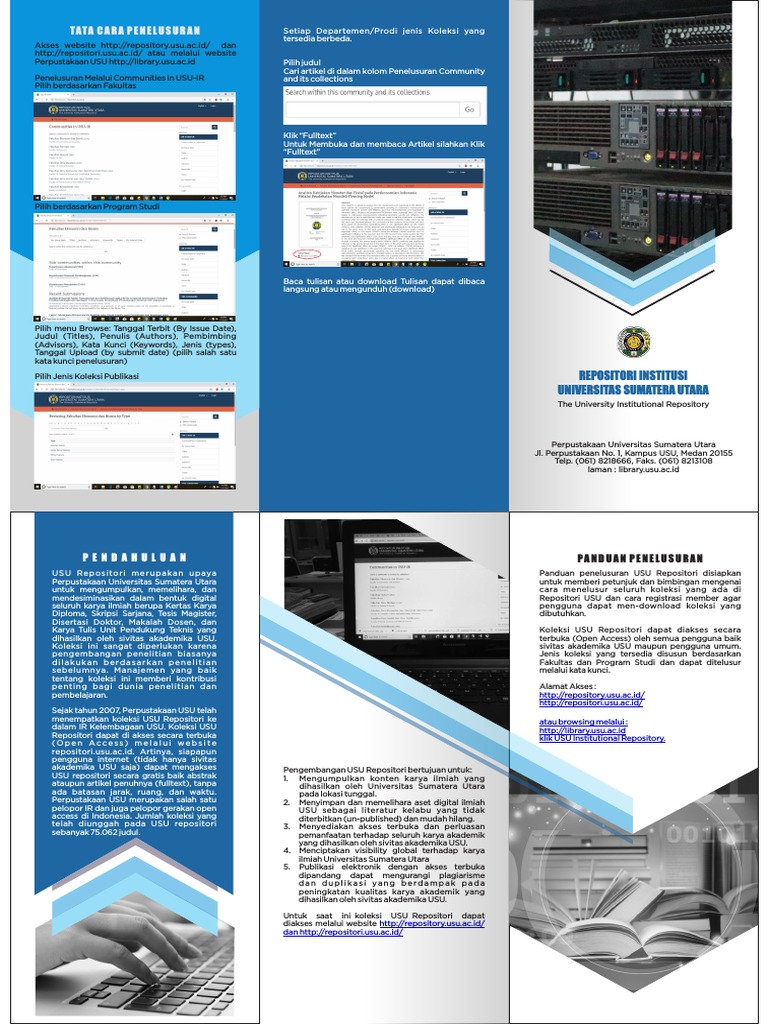 Leaflet Repository Perpustakaan USU | PDF