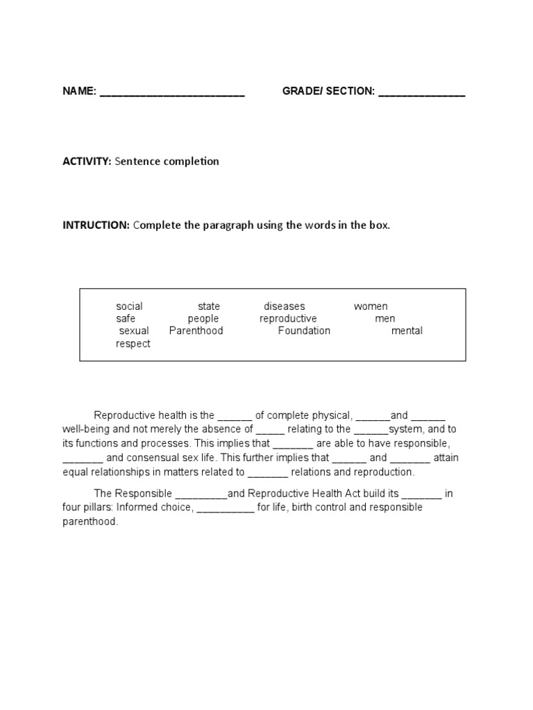 Month 2 Sentence Completion 2 | PDF | Career & Growth