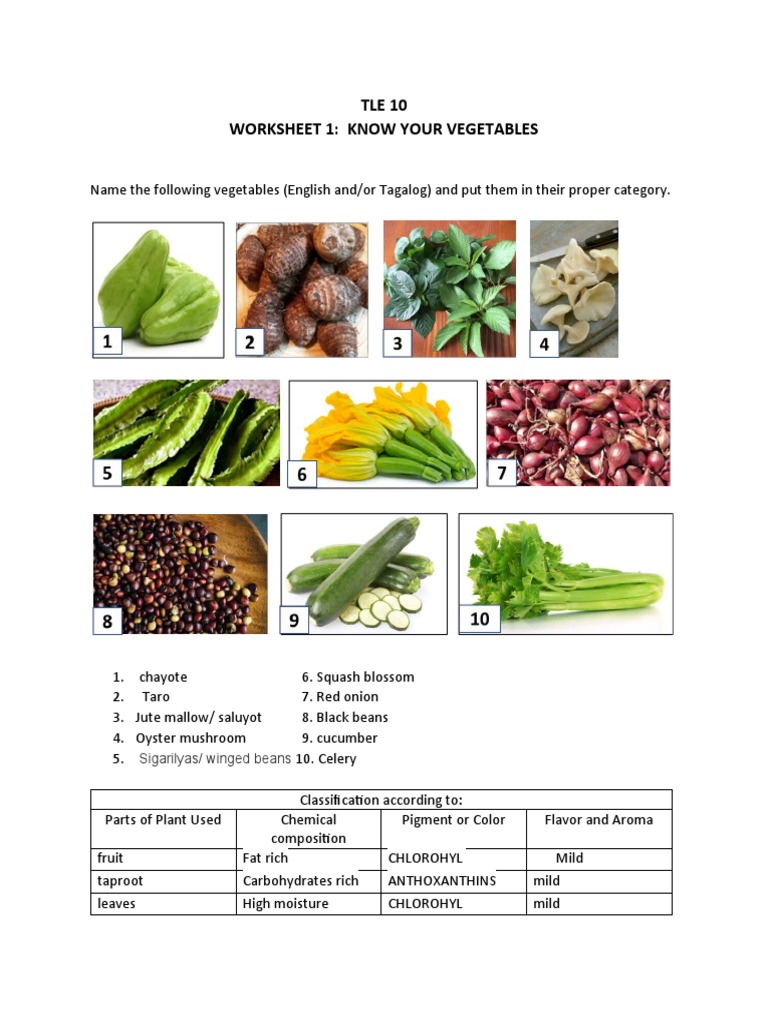 Know Your Vegetables | PDF