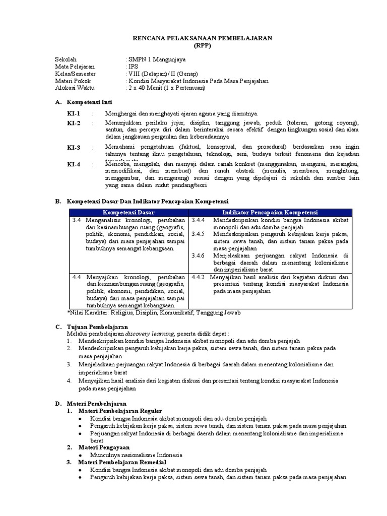 RPP Penilaian PS 2 | PDF