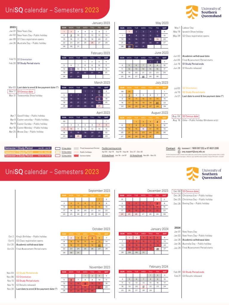 USQ Trimester Calendar 2025 | PDF | Observances | Holidays