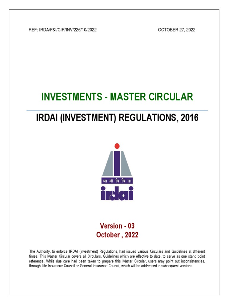 Investment Master Circular October 2022 | PDF | Derivative (Finance ...