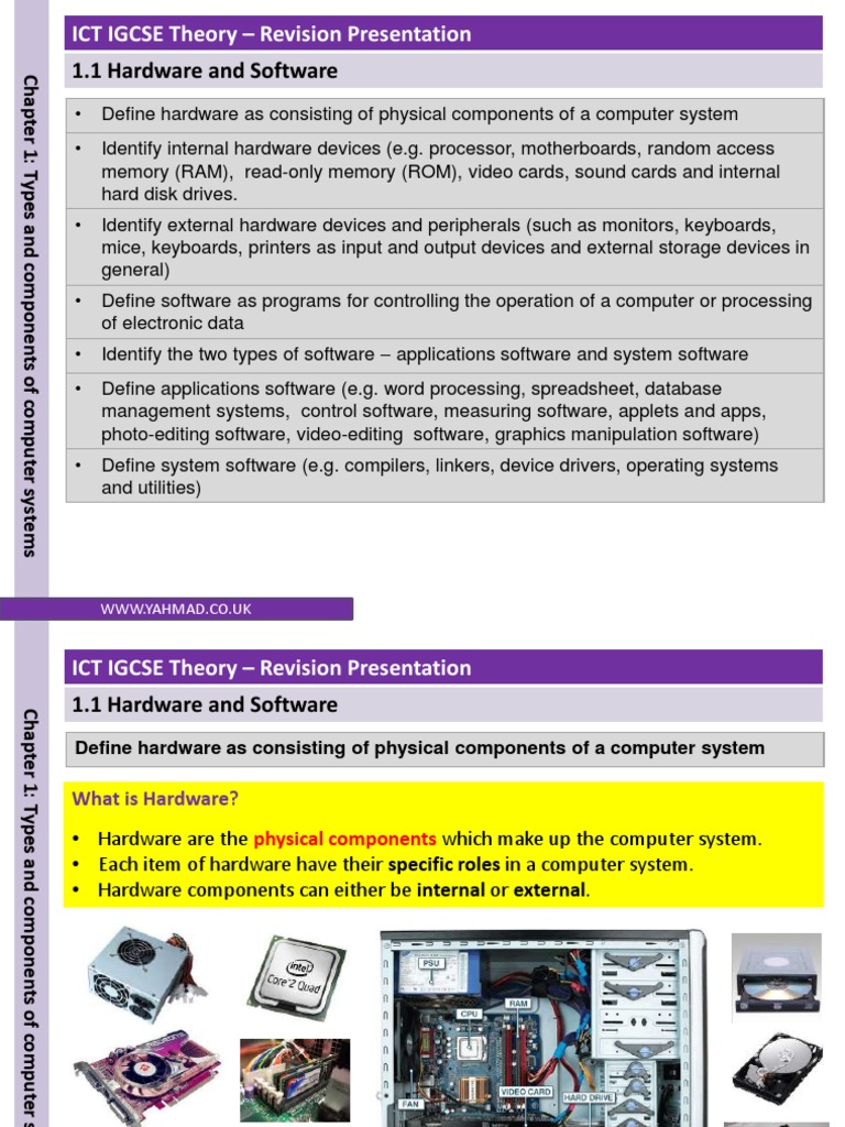 1.1 Hardware and Software | PDF | Computer Hardware | Software