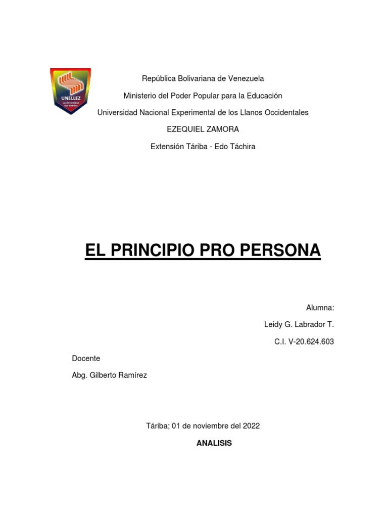 Principio Pro Persona | PDF | Derechos humanos | Constitución