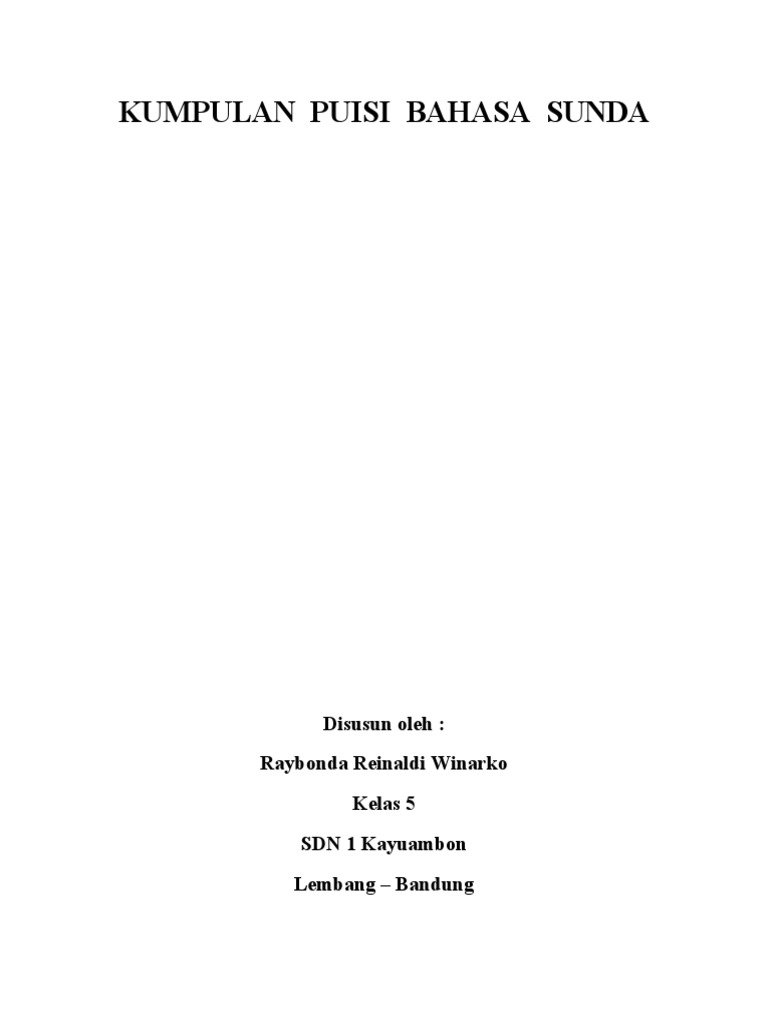 Puisi Bahasa Sunda | PDF